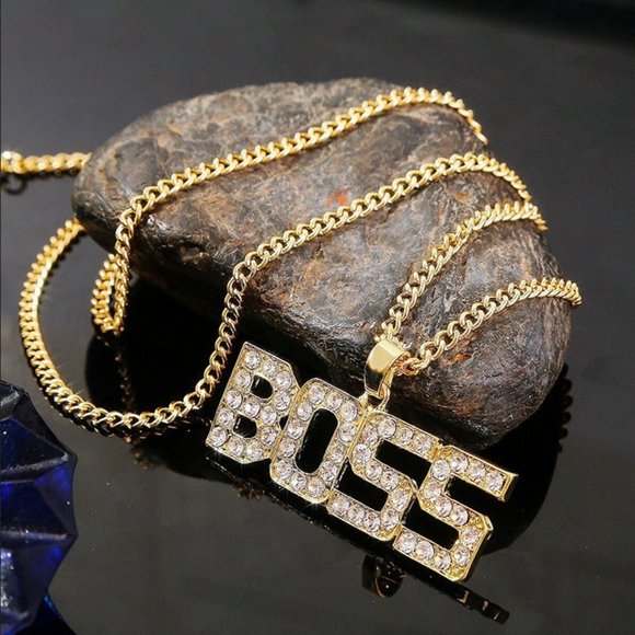 Accessories | 1ct Diamond Mens Boss Pendant 14k Gold Cuban Link Chain ...